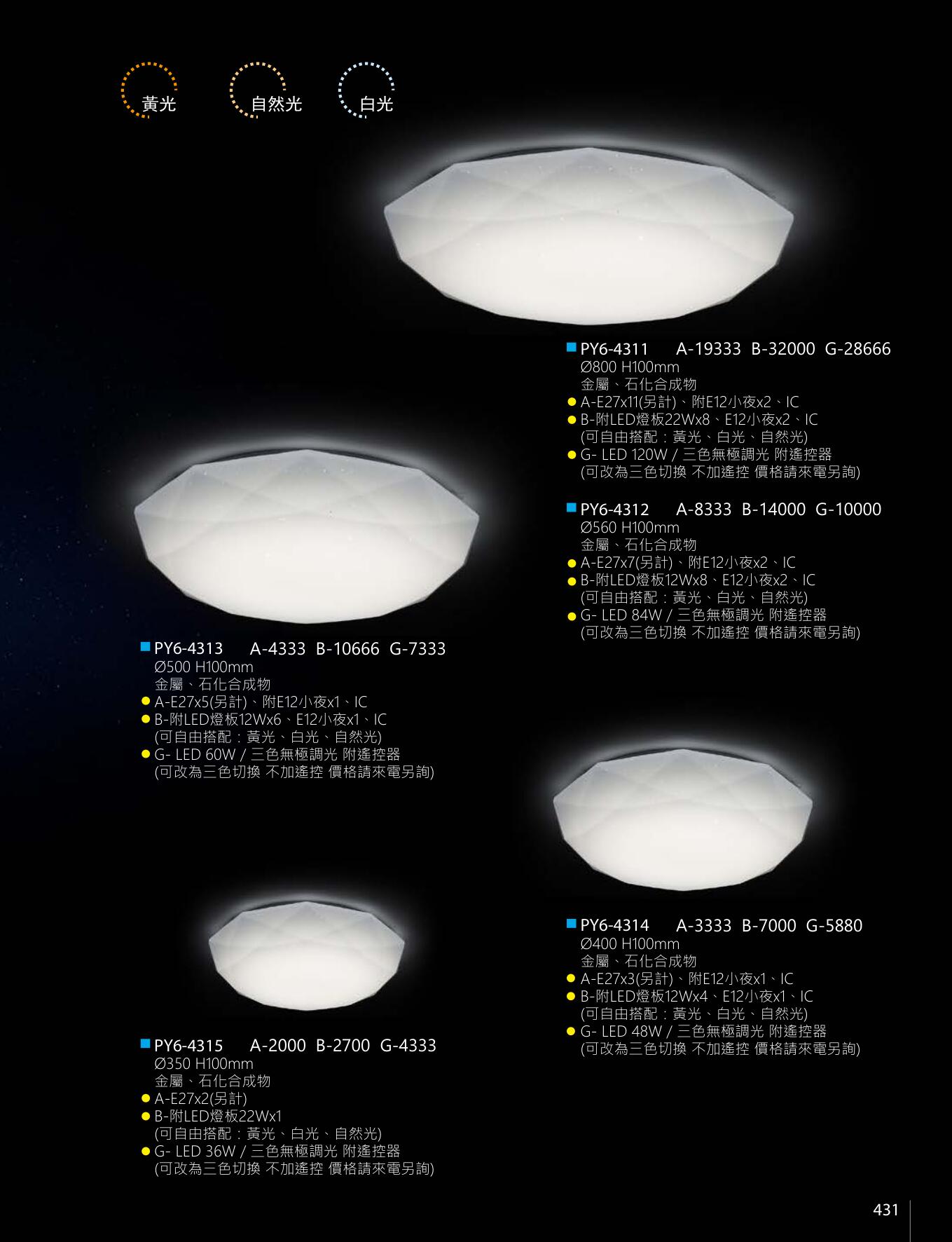 PY6-NO.431 - 燈飾目錄 | 橋式照明工程有限公司