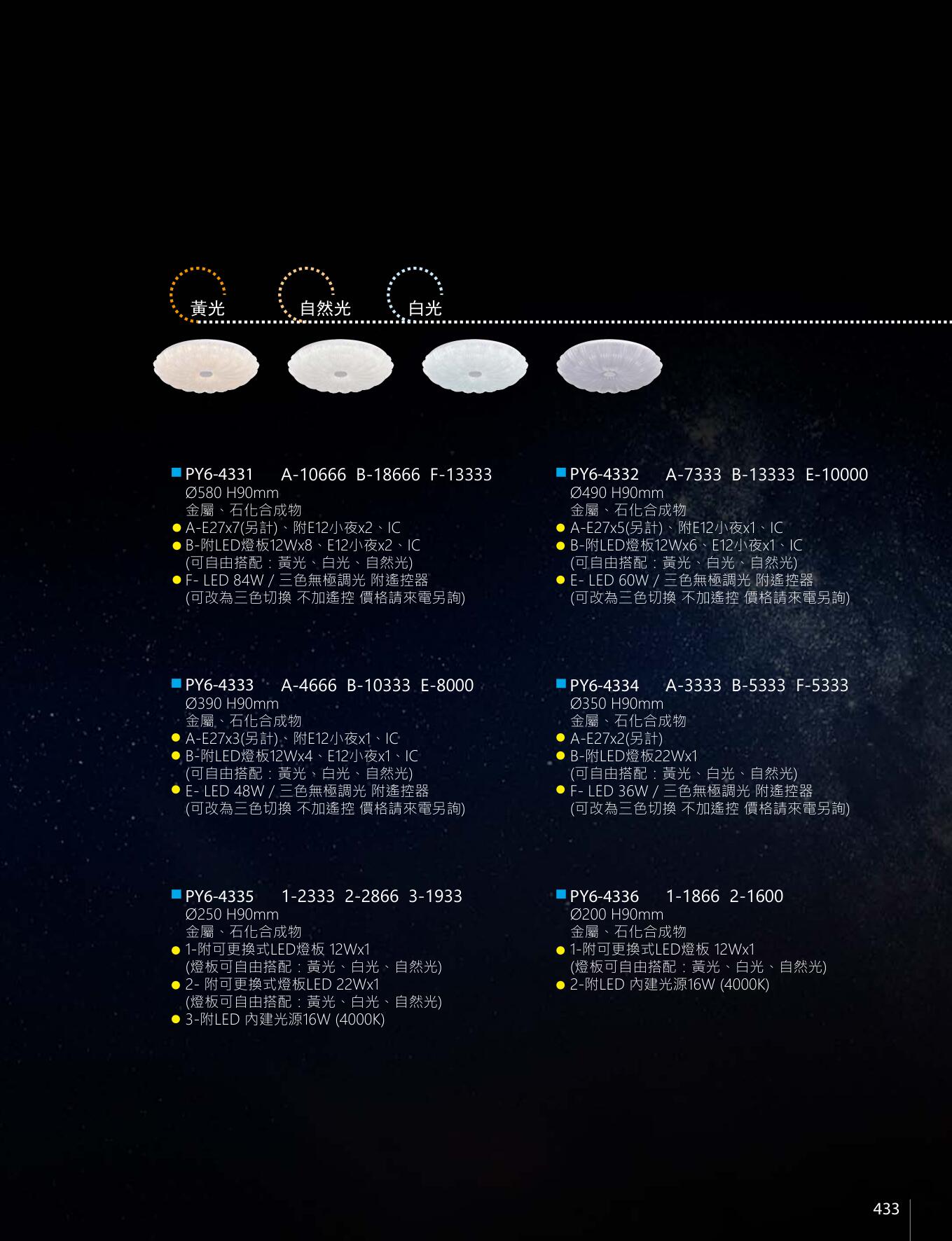 PY6-NO.433 - 燈飾目錄 | 橋式照明工程有限公司